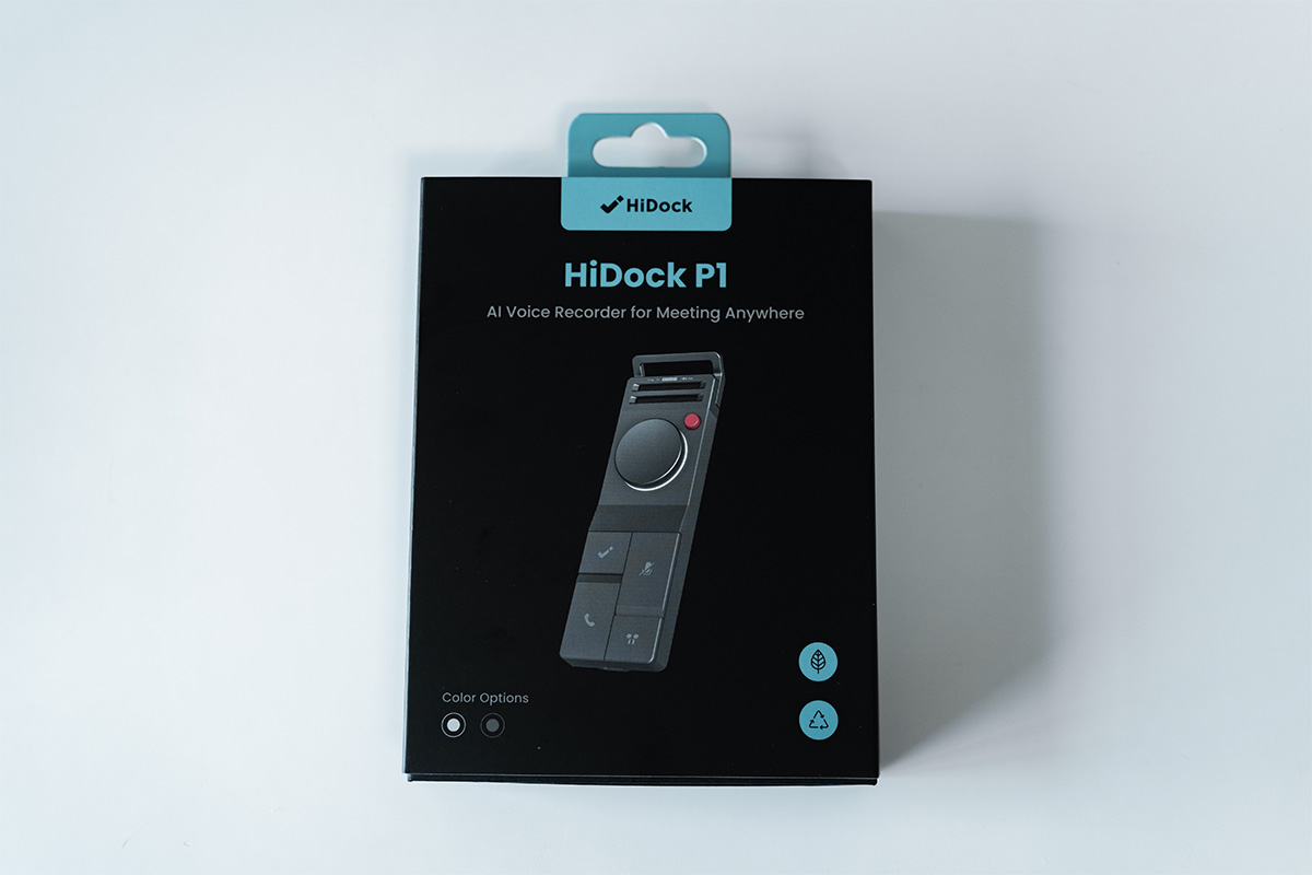 HiDock P1 レビュー | ワイヤレスイヤホンと併用できるAIボイスレコーダー